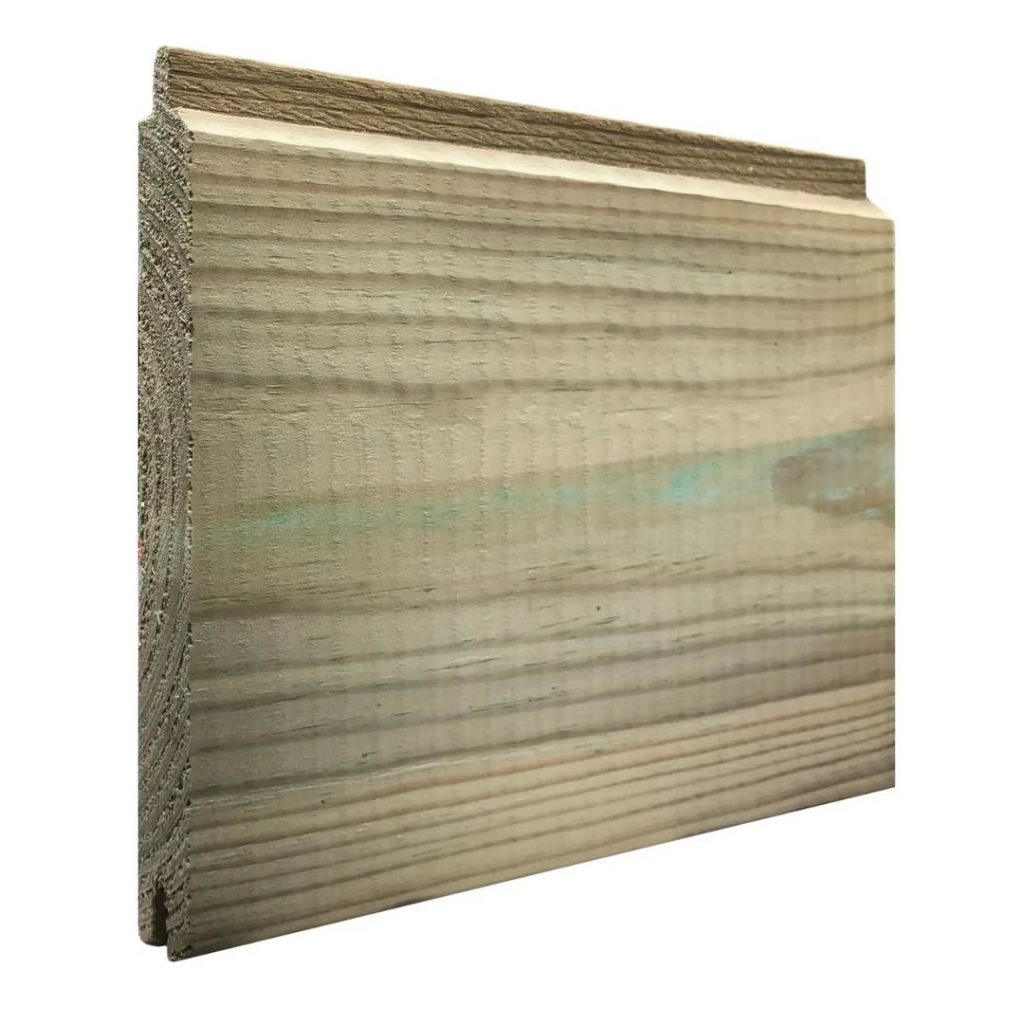 16 x 125mm Softwood Treated Planed Tongue & Grooved with V-Joint